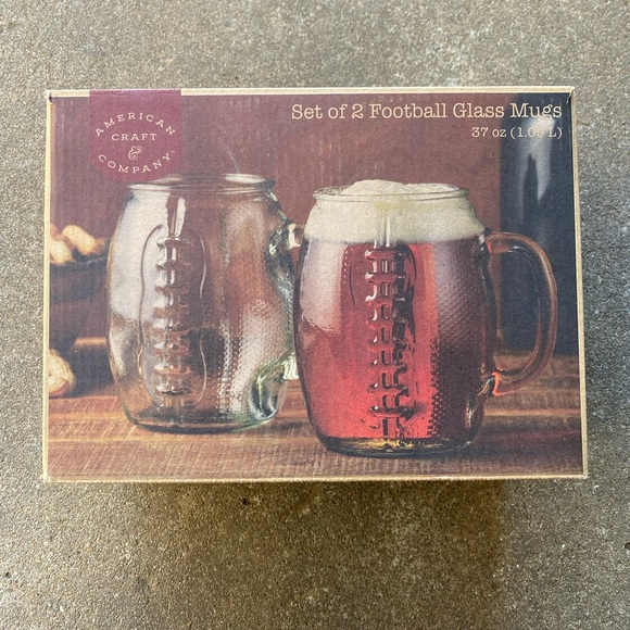 Dining | Set Of 2 Football Glass Mugs | Poshmark